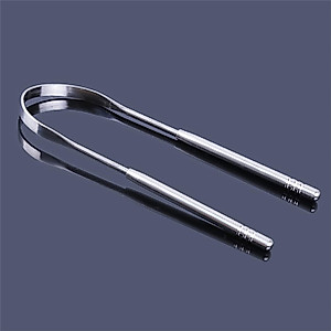 LoveAloe Durable Tongue Cleaning Brush Metal Travel Portable Food Scraper For Adults Keep Teeth Healthy