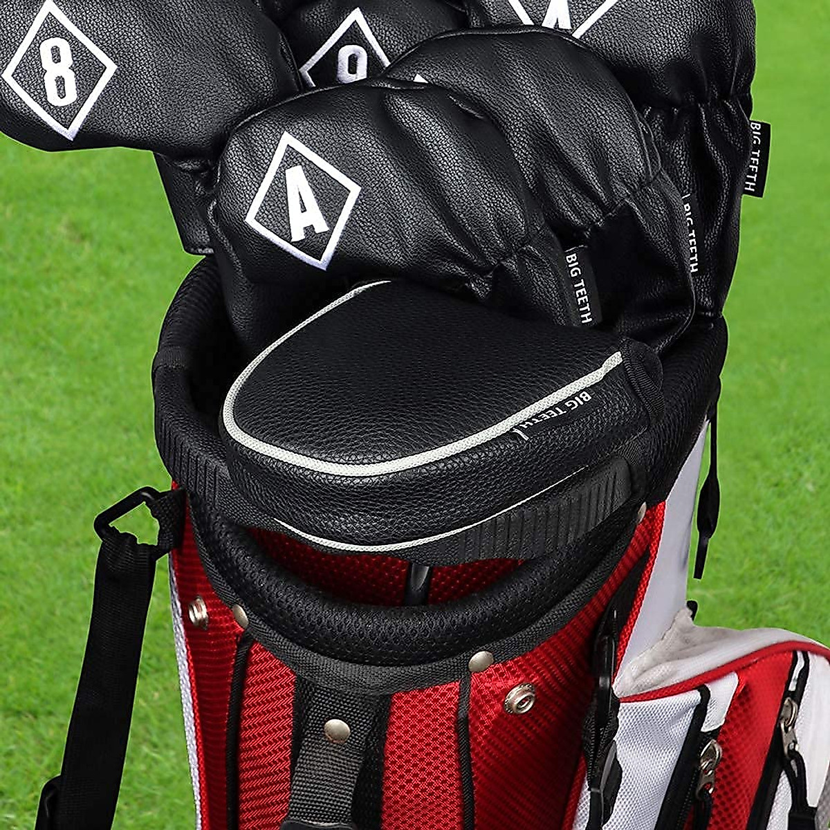 Golf Mid Mallet Head Cover Center Shaft Putter Golf Club Protector Magnetic Closure Fit for Scotty Cameron Odyssey Taylormade (Black)