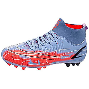 HESBITEUL Men’s Soccer Boots Football Shoes Cleats Spike Shoes Youth Sneaker Comfortable Adults for Athletic Outdoor Indoor Competition Training