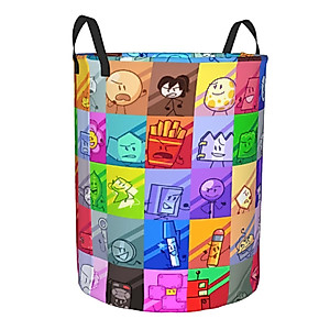 SHELLCELL Large Laundry Hamper, Bfdi-Battle for Dream Collapsible Laundry Basket With Handles, Tall Storage Basket For Blanket, Toys, Dirty Clothes In Living Room, Bedroom, Bathroom, Nursery, Medium