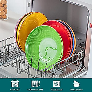 vancasso Bonita Pasta Bowls 38 oz, Large Ceramic Salad Bowls, Pasta Plates Bowl set of 6, Microwave & Dishwasher Safe Soup Bowls, Serving Bowls, Assorted Colors