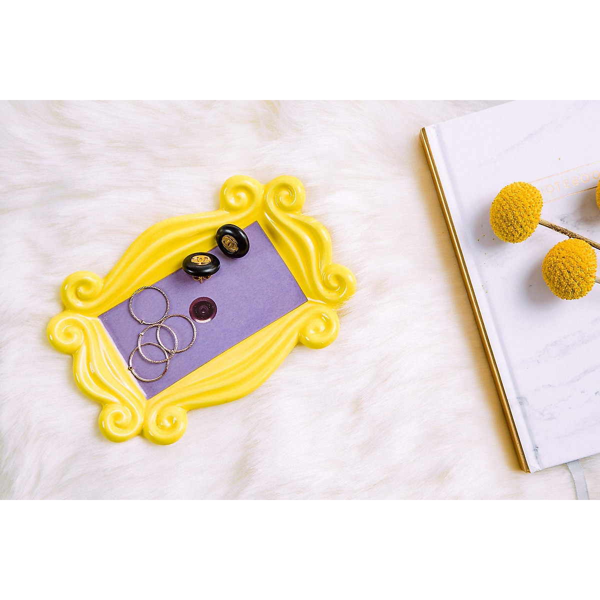 Ukonic Friends TV Show Ceramic Trinket Tray | Authentic Replica Of Monica Geller's Picture Frame Peephole | Decor Accent And Storage Dish For Jewelry, Accessories, Keys, Small Valuables | 4 x 6 Inches