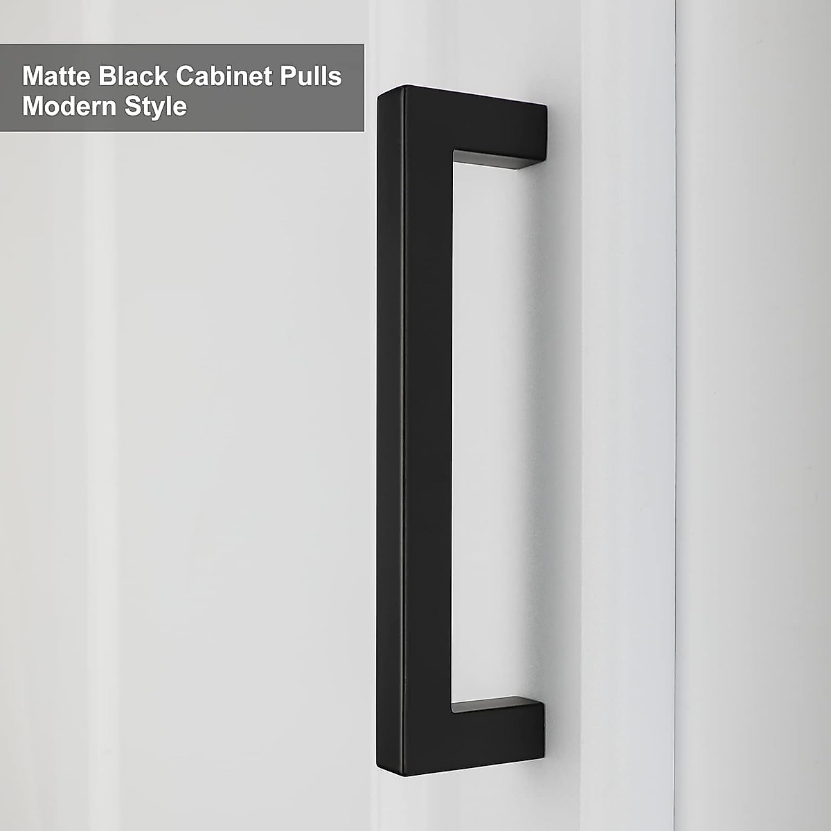 Goldenwarm 30 Pack Black Square Bar Cabinet Pull Drawer Handle Stainless Steel Modern Kitchen Hardware Cabinets Cupboard, Center to Center 5in(128mm）