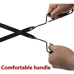 26-Inch Campfire Fireplace Tongs and Wood Fireplace Bellows Leather Fire Bellow Fire Pit Air Blower with Stainless Steel Nozzle, Outdoor Cooking Camping Chimney Pump Barbecue Fire Tools Accessories