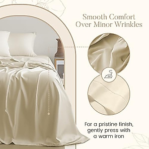 Cooling Sheets Queen Sheet Set, Tencel Lyocell Sheets for Queen Size Bed, 4PC Cooling Bed Sheets, Softer than Sheets Queen Size, Bedding Sets Queen, Eucalyptus Sheets Queen Size - White Sheets