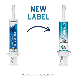 Calcium Now - Oral Calcium for Whelping Dogs (30 ml) - Dog & Cat Calcium Supplement Paste - Lots of Love