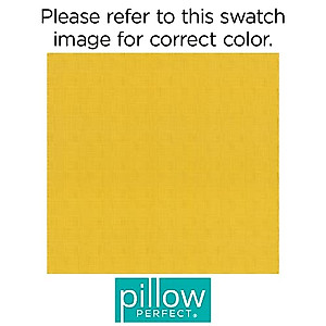 Pillow Perfect 550435 Outdoor/Indoor Fresco Tufted Seat Cushions (Round Back), 19" x 19", Yellow, 2 Pack