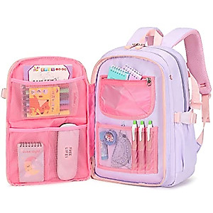 nine-tailed fox Bunny Backpack for Girls,Cute Backpack Little Girl Kindergarten Preschool Elementary School Bookbag Set (Only Backpack Purple)
