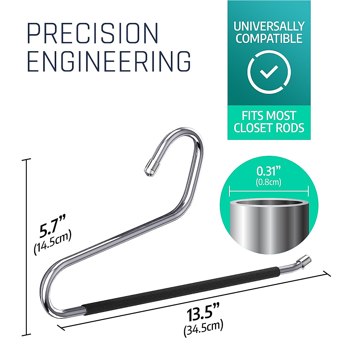 Pants Hangers | Open-Ended Metal Pants Hangers, 15 Black Pant Hangers Non-Slip Hangers for Pants, Jeans, Slacks, Blanket, Tablecloth - Space-Saving Pants Hangers for Women and Men by ERA Accents