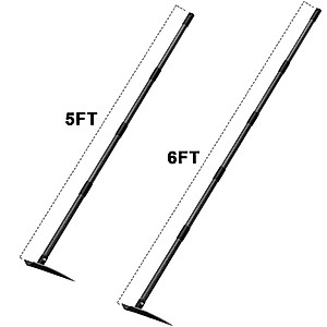 SANDEGOO Hoe Garden Tool,60 Inch Garden Hoe Triangle Gardening Hoe with Sharp Blade for Digging,Weeding,Cutting and Loosing Soil,Adjustable Length Metal Handle(5 FT)