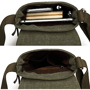 Berchirly Small Messenger Bags Men Mini Sling Crossbody Bag Canvas Classic Field Journey Pack