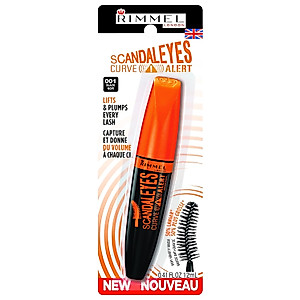 Rimmel London Scandaleyes Curve Alert Mascara, Volumizing, Curls, Plumps, 001, Black, 0.41oz