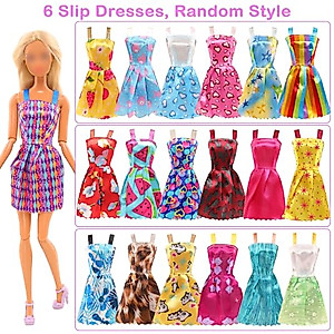 BARWA 41 Pack Doll Clothes and Accessories 5 PCS Fashion Dresses 5 Tops 5 Pants Outfits 10 PCS Mini Dresses 10shoes 6 Necklace 5 Glasses for 11.5 inch Doll