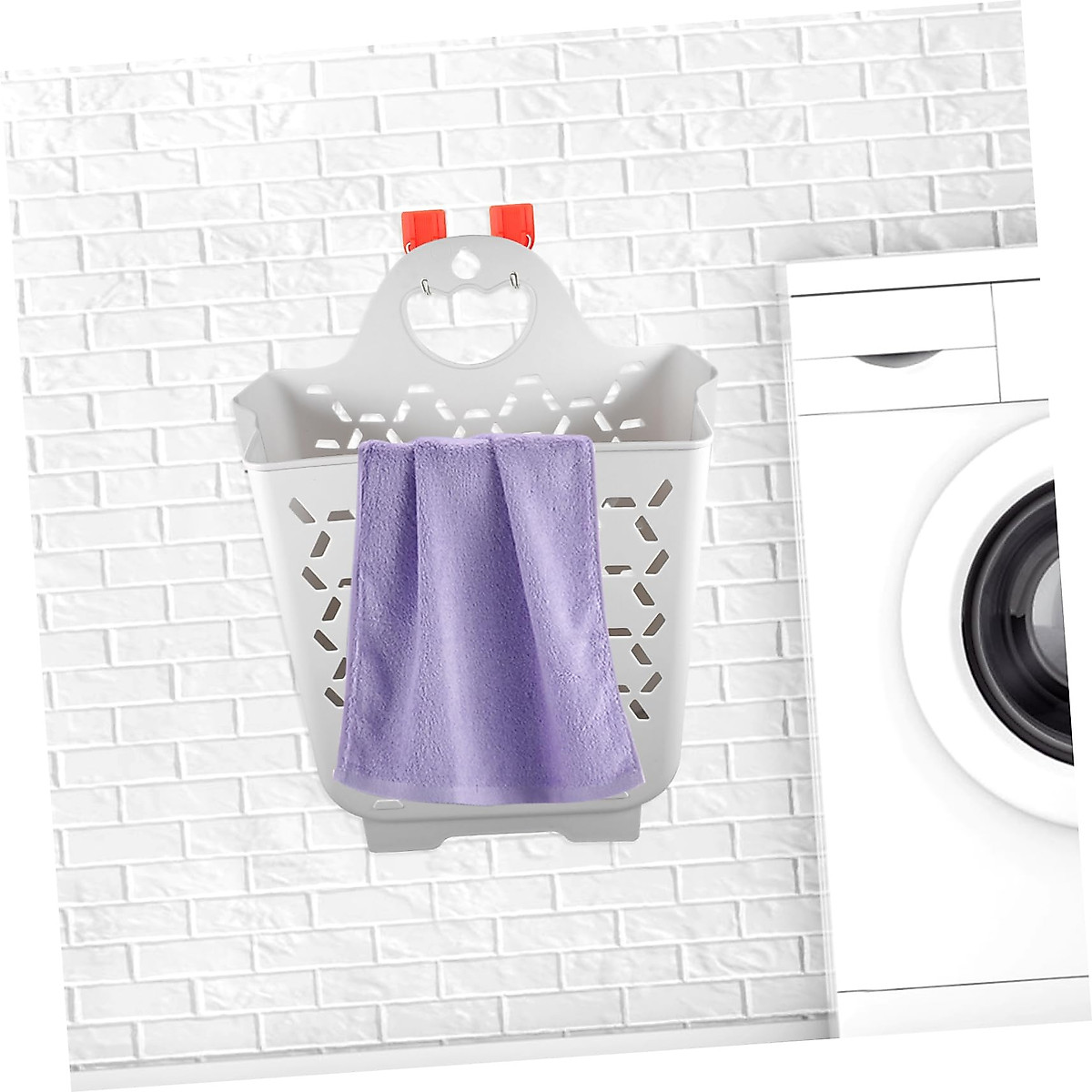 Collapsible Laundry Basket Foldable Laundry Basket Wall Hanging Foldable Dirty Clothes Basket Wall Laundry Hamper Mounted Laundry Hampers Clothing White Child Tpe Plastic Basket