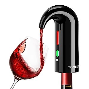Electric Wine Decanter with One-Touch Pouring, Wine Aerator with Triple Aeration Functions, Red Light Indicator, and Magnetic Wake-Up - Perfect Wine Accessories Gift for Wine Lovers