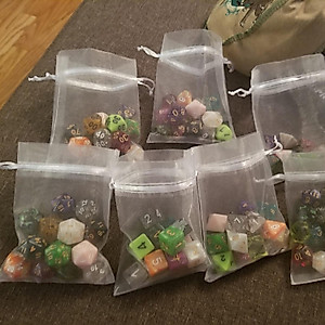 Dealglad 50Pcs White Organza Bags 3x4 Inch, Sheer Wedding Party Favor Bags with Drawstring, Jewelry Gift Bags Christmas Candy Pouches