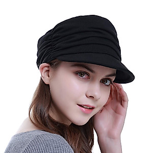 Fashion Hat Cap with Brim Visor for Woman Ladies, Best for Daily Use(Black)