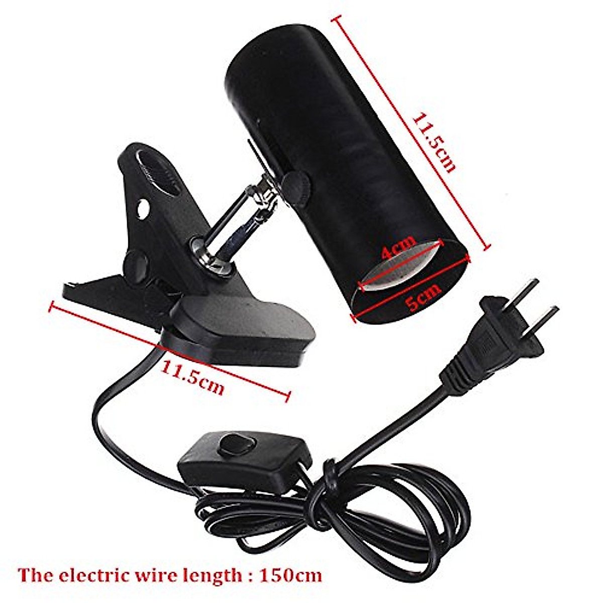 MGOR Sturdy Reptile Ceramic Heat UVB/UVA Bulb Lamp Holder Aquarium Lighting E27 Base Lamp Clip Holder for Fish Tank Turtle Lizard Habitat Ceiling Fixture