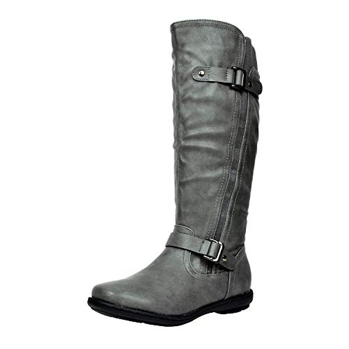 DREAM PAIRS Women's Faux Fur-Lined Knee High Winter Boots Fall Tall Boots,Size 10,Grey,TRACE