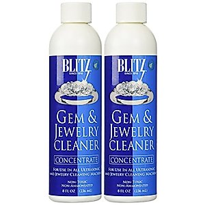 Blitz 653 Gem & Jewelry Non-Toxic Cleaner Concentrate for use in Cleaning Machines, 8 Ounces, 2-Pack