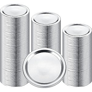 Canning Lids for Ball, Kerr Jars - Split-Type Metal Mason Jar Lids for Canning - Food Grade Material, 100% Fit & Airtight for Regular Mouth Jars (Wide Mouth (100 Pcs))