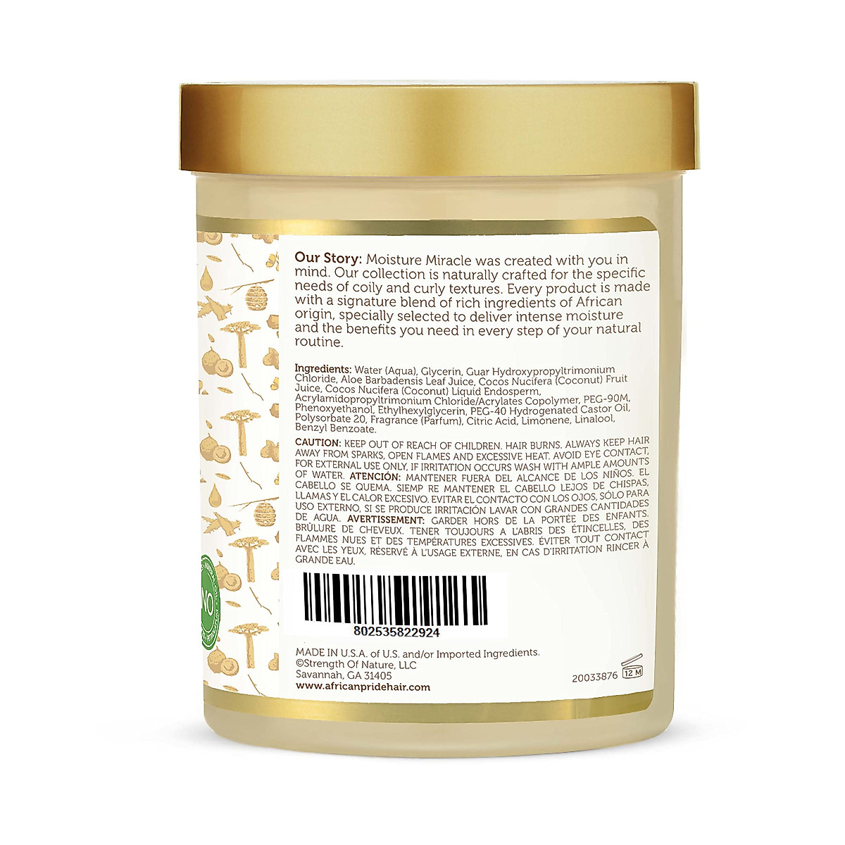 African Pride Moisture Miracle Aloe & Coconut Water Pre-Shampoo Detangler & Pre-conditioner - Helps Minimize Hair Breakage for Natural Coils & Curls, 18 oz.