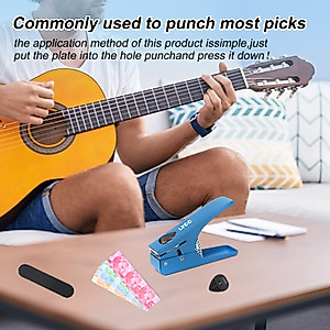 DIY Guitar Pick Punch luxury gift package the,Premium Guitar Pick Maker,16paddle clip Strips and a file for smoothing - blue