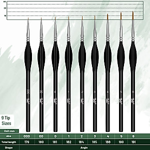 Mr. Pen- Miniature Paint Brushes, 9 Pcs, Detail Paint Brush Set, Fine Paint Brush, Mini Paint Brushes, Thin Paint Brushes, Tiny Paint Brushes, Micro Paint Brush, Fine Point Paint Brush