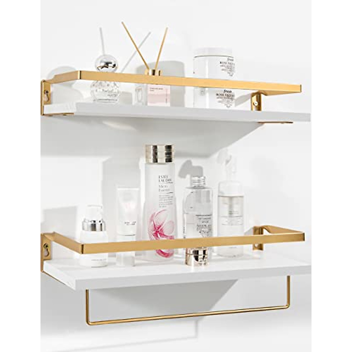 Afuly Floating Shelves White Gold Wall Shelves