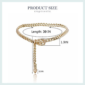 Werhonton Metal Waist Chain Belt Gold Belly Chain Chunky Belt Chain Sexy Body Chains Jewelry Accessories for Women and Girls