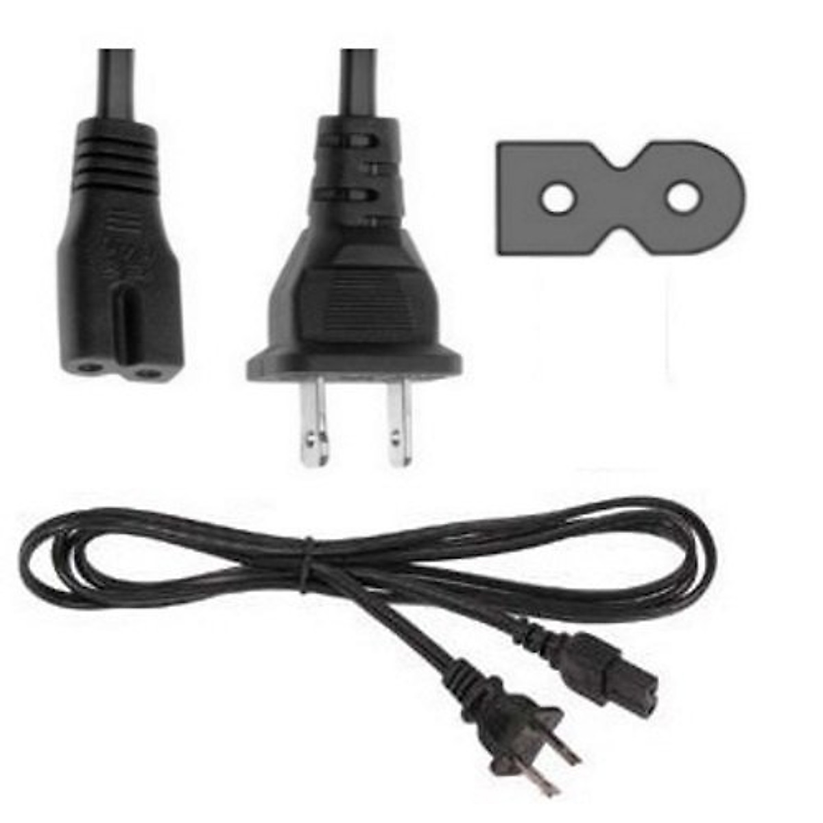 Corpco 6ft 2-Prong Power Cord Compatible with Brother, Singer, Bernina, Baby-Lock, Viking Sewing Machines