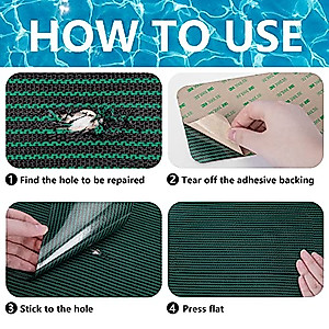 Lfutari 6pcs Swimming Pool Cover Repair Kit - Pool Safety Cover Patch Kit - Self-Adhesive Mesh Pool Cover Saver Patch Kit for Inground Safety Pool Cover (2pcs 12x8 inch+4pcs 4X8 inch)