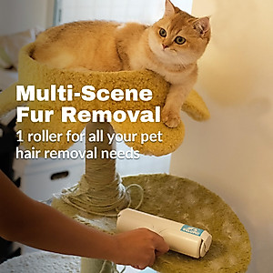 DELOMO Pet Hair Remover - Lint Roller for Pet Hair - Cat and Dog Hair Remover for Couch, Furniture, Carpet, Car Seat, Reusable Roller W/Self-Cleaning Base - Upgraded Animal Fur Removal Tool