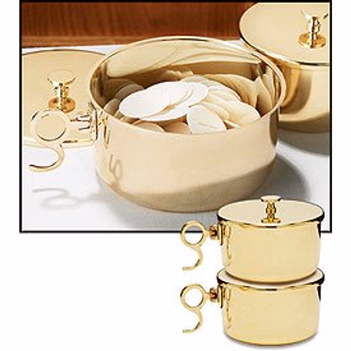 600 Host Brass Stacking Ciboria with Lid