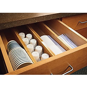 RoyalHouse Adjustable Bamboo Drawer Dividers Organizers, Expandable Drawer Separators for your Kitchen, Bedroom, Bathroom, Dresser, Office, and More (8 pieces)