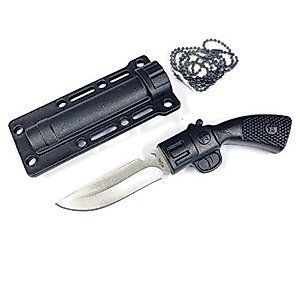 S-TEC Fixed Blade Hunting Knife I 2.75" Stainless Steel Blade I Plastic Handle I w/Plastic Sheath I Hunting I Camping I Outdoor I Letter Opener I (Silver Blade)