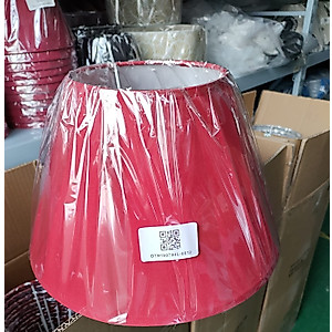 Othmro Red XLarge Lamp Shade Set of 2, 5.91 * 11.8 * 7.48 IN Drum Lampshades for Table Lamp Shades, Fabric Farmhouse Bell Lamp Shades for Table Lamps Lampshades, Lampshade for Bedroom Living Room