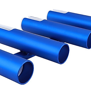 Wall-Mounted Aluminium Fishing Rod Holders, Blue 4 Tubes Linked Fishing Rod Rack, Holds 4 Rods, Surf Fishing Pole Holders for Boat Marine Yacht Camper RV