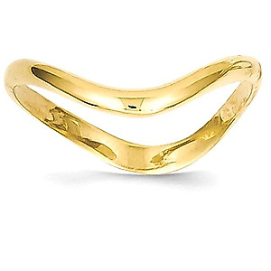 IceCarats 14K Yellow Gold Wave Thumb Statement Ring Size 9