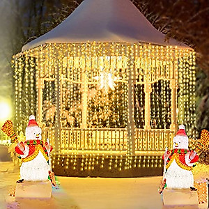 300 Led Curtain String Lights, 10x10 Ft Remote Control Curtain Lights USB Plug in Waterproof Window Wall Hanging Curtain Fairy Light for Bedroom Wedding Party Decor Home Indoor Outdoor Decorations