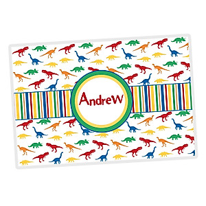 Kids Personalized Plate Set - Dinosaur - Personalized Dinnerware Set, Dinosaur Personalized Plate, Bowl, Placemat, Mug, Platter - Choose Your Pieces