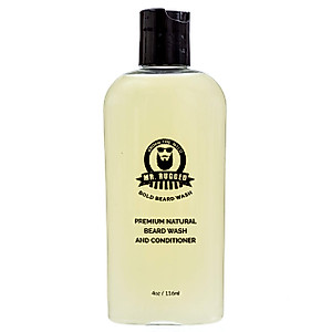 Mr Rugged Beard Wash and Conditioner for Men – (Peppermint 2-in-1, 4oz Bottle) Natural Beard Shampoo for Soft Beard – Strengthen and Improve Facial Hair Growth