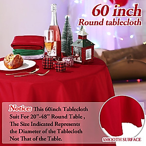 6 Pack 60 Inch Round Tablecloth Suitable for 20-48 Inch Round Tables Reusable Water Resistant Spill Proof Washable Table Covers for Christmas Banquets Buffet Wedding Party (White)