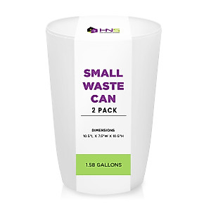 Hold N' Storage Small Open-Top Trash Can – Ideal for Kitchen, Office, Dorm, Bathroom – Compact Waste Bin for Tight Spaces – Perfect Bathroom Trash Bin – 10.5” x 7.5”, White