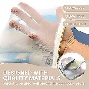 Mother Load - Small Diaper Bag Organizing Pouches , 5-Piece Set of Embroidered Diaper Bag , Vintage Pastels