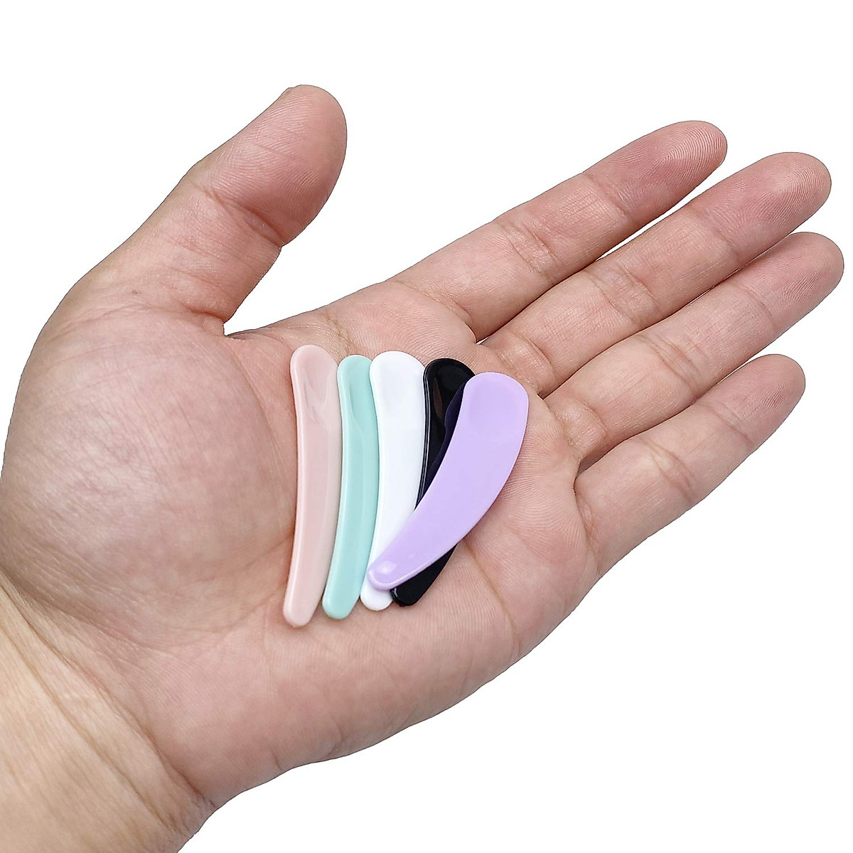 Mini Makeup Mask Spatula Multi-colored Disposable Curved Cosmetic Spatula Scoop 100 Pcs.