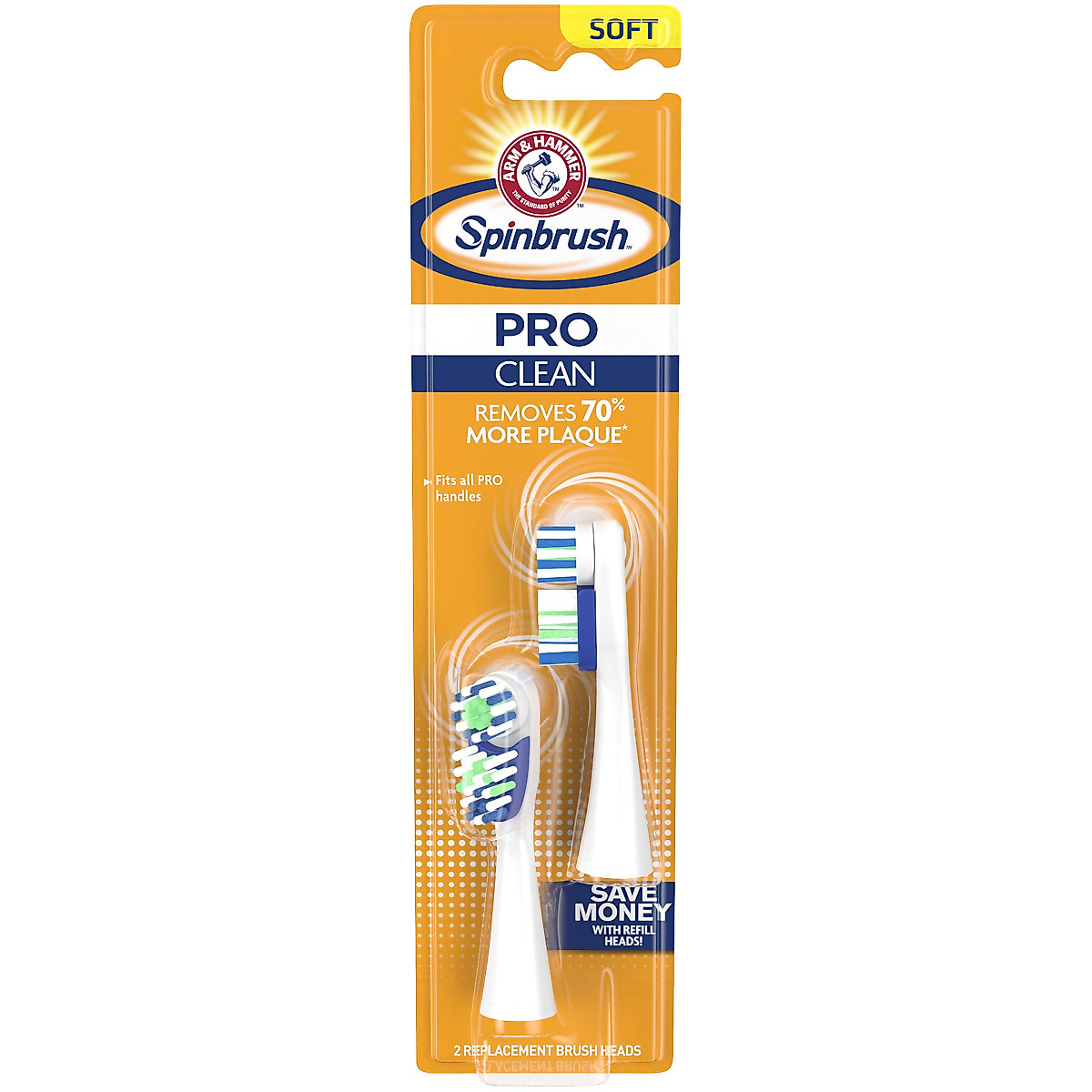 Spinbrush Pro Series Daily Clean Battery Toothbrush Refills, Soft, 4 Count