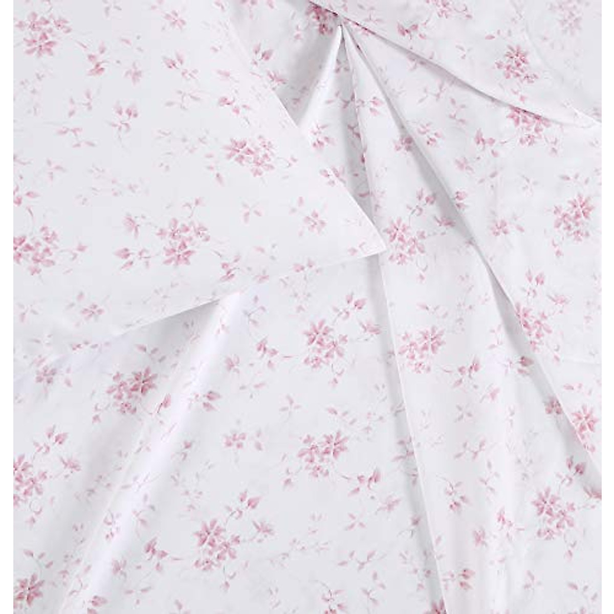 Laura Ashley Home - Queen Sheets, Soft Sateen Cotton Bedding Set - Sleek, Smooth, & Breathable Home Decor, Garden Muse Pink