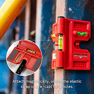 Kapro - 340 Postrite Post Level - Adjustable Folding Post Level - For Use on Posts and Pipes - Includes Strap and 3 Vials - Magnetic