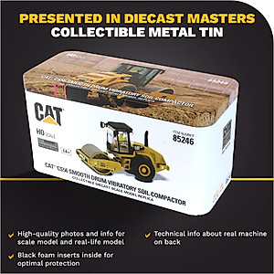 Diecast Masters 1:87 Caterpillar CS56 Smooth Drum Vibratory Soil Compactor - HO Models 85246 - Functioning Wheels & Rolling Drum